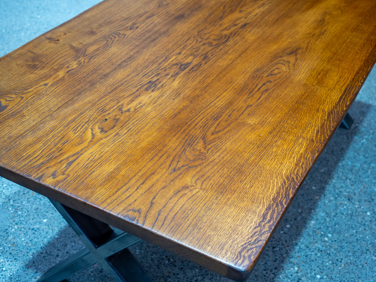 Live Edge French Oak Table Top 180cm x 100cm (016) - Traditional Beams