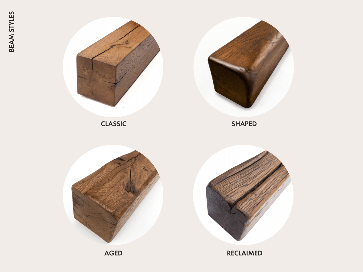 Rustic Oak Beams | Solid Oak Beam | Rustic Oak Fireplace Beams (Aged)