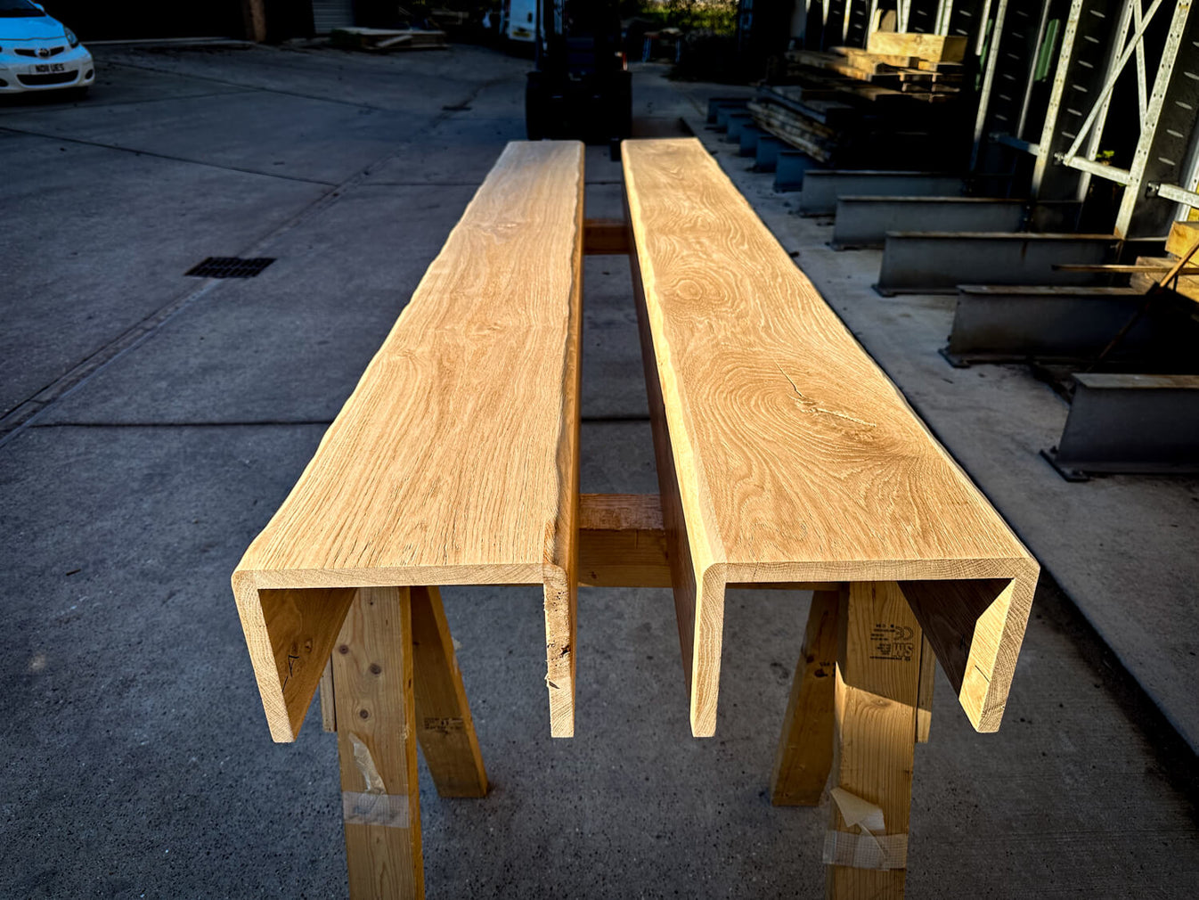 Oak Box Beam - Hollow RSJ Cover - Traditional Beams