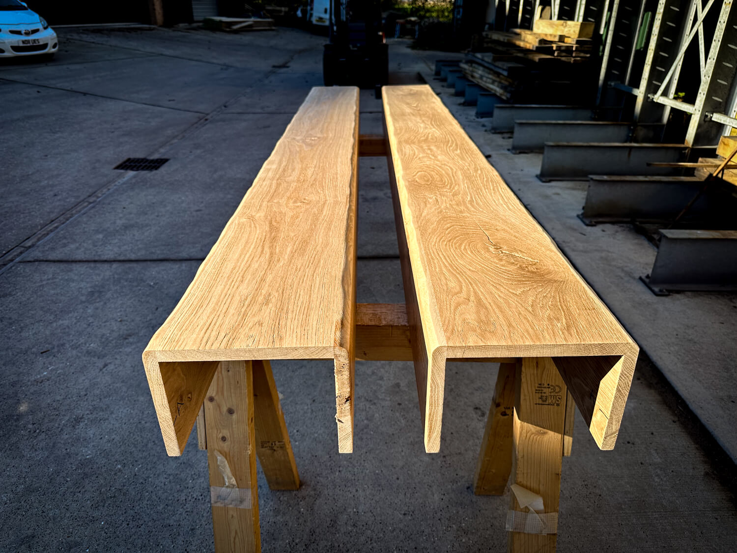 Oak Box Beam - Hollow RSJ Cover - Traditional Beams