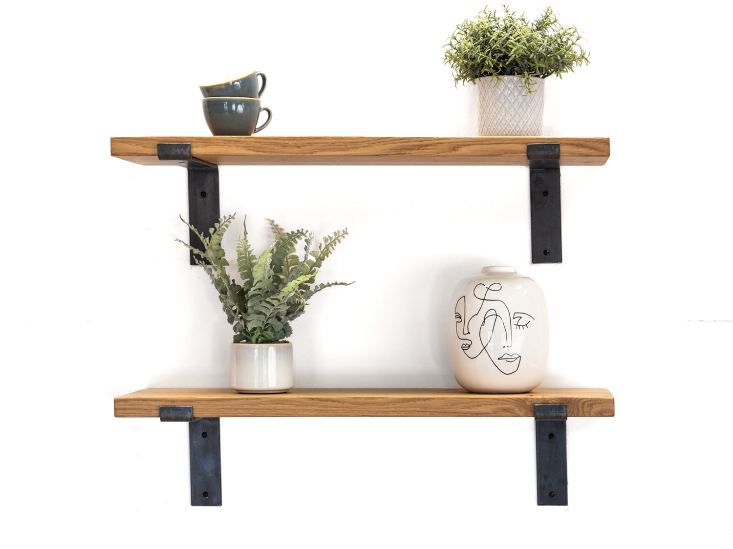 Metal Brackets and Solid Oak Shelf | Industrial Steel Shelves ...