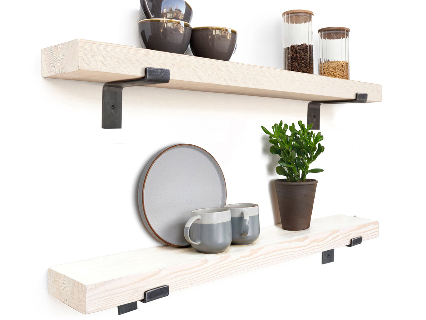Industrial kitchen shelves - Lipped Brackets - Plasterboard Walls 15cm ...