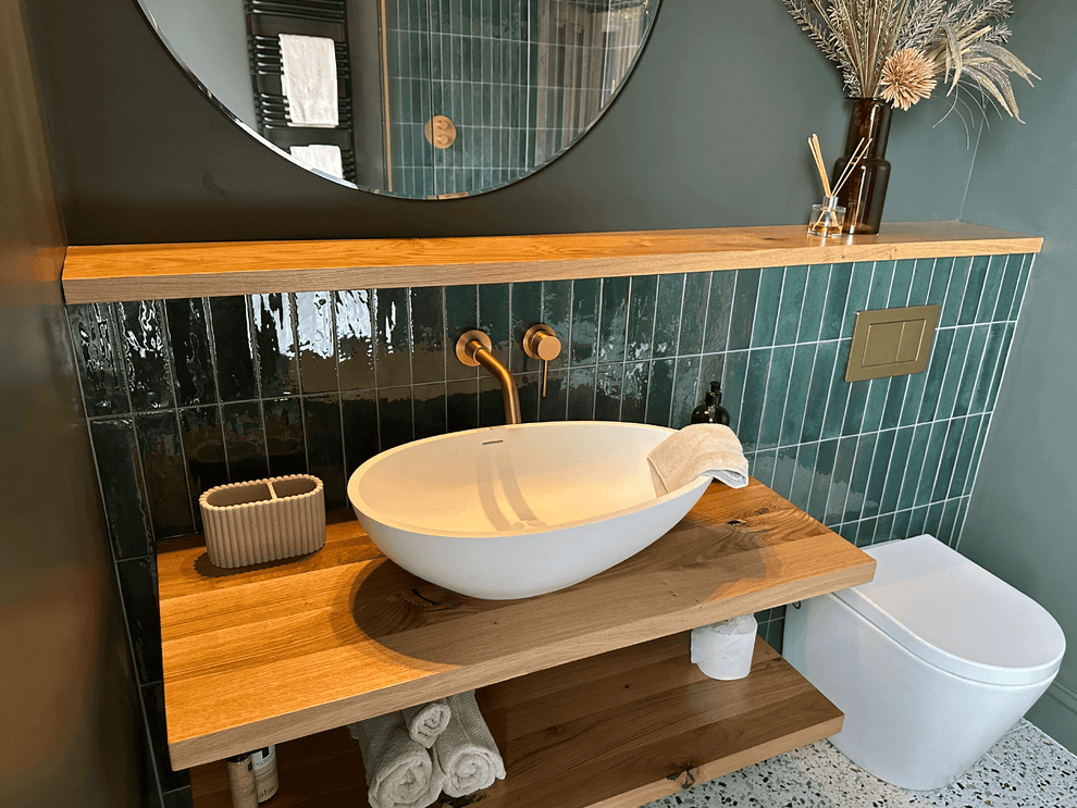 Bathroom Worktop - Oak Worktop for Bathroom - Square Edge - Traditional ...