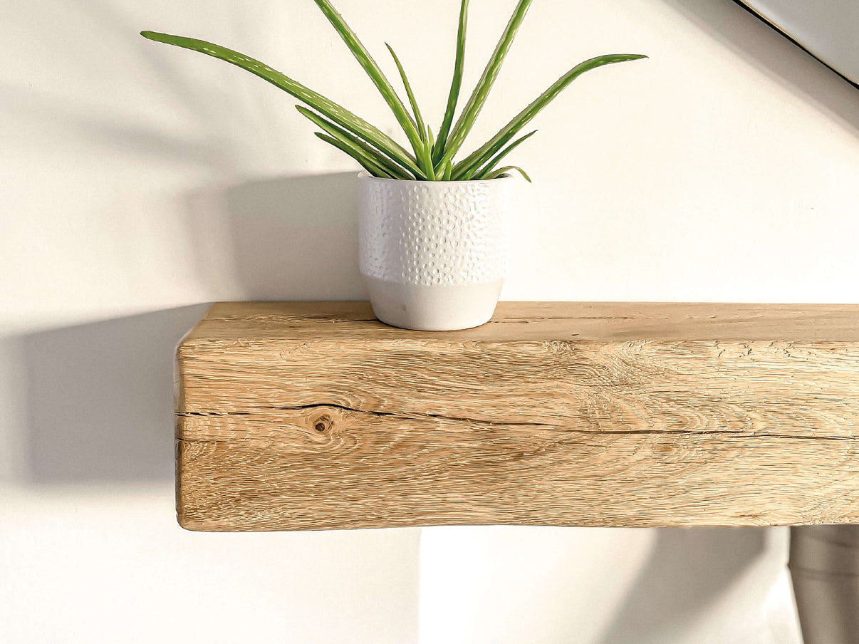 Rustic Oak Beams | Solid Oak Beam | Rustic Oak Fireplace Beams (Aged)