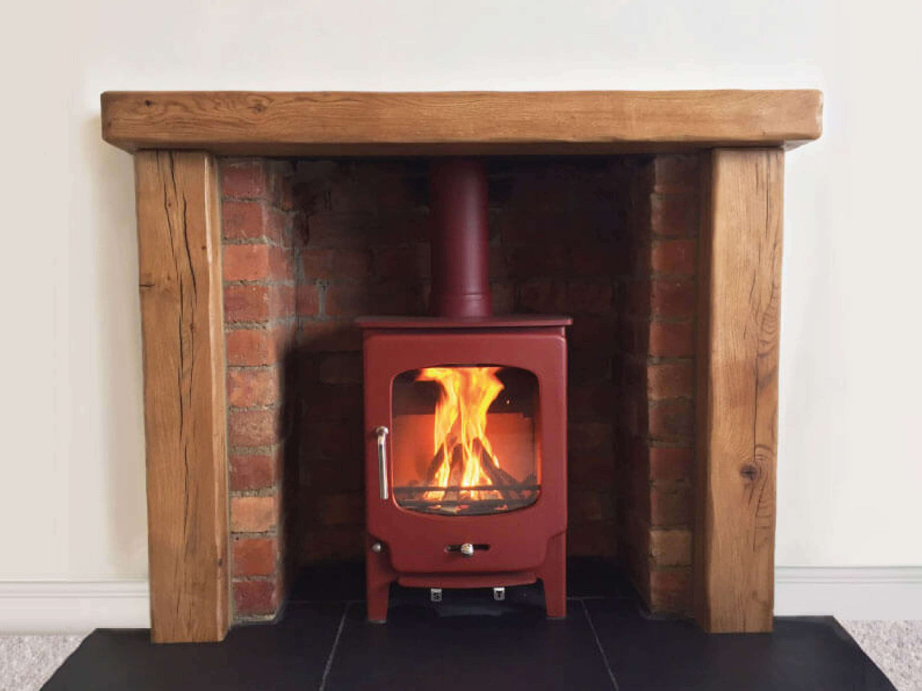 Rustic Oak Beam Fireplace Surround | Order Online | Fast Delivery